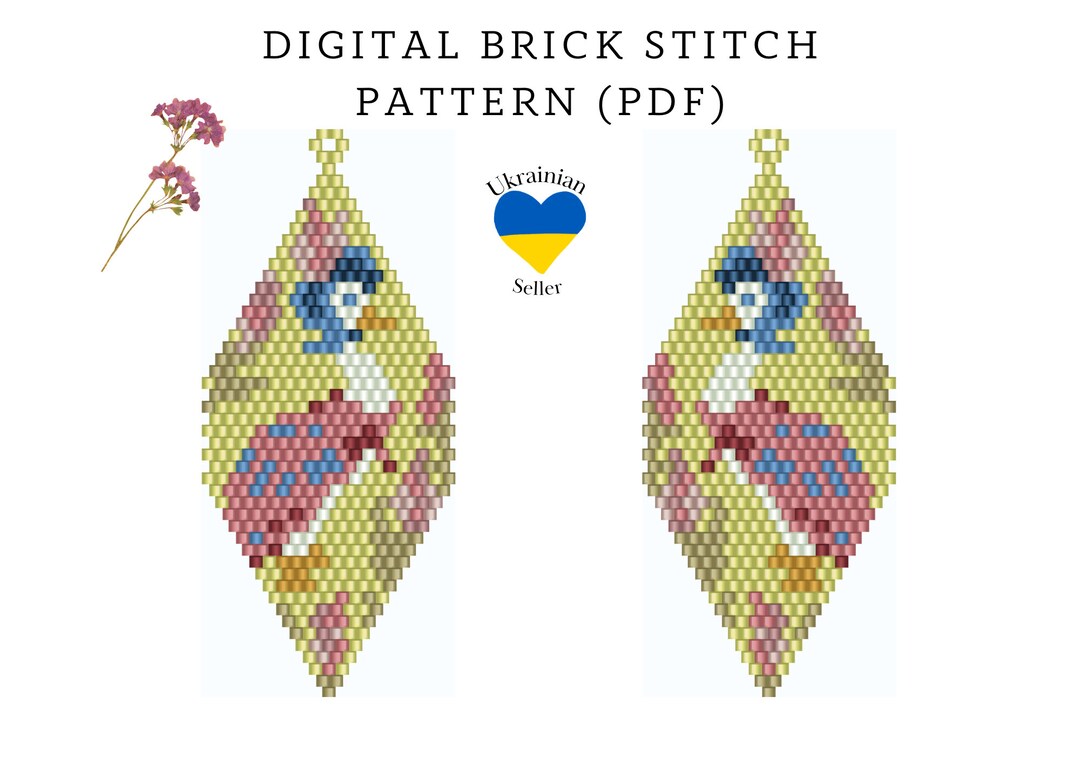 Easter Goose Bead Earrings Pattern Pdf|duck Brick Stitch Seed Bead ...