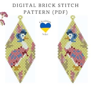 Easter Goose Bead Earrings Pattern Pdf|duck Brick Stitch Seed Bead ...