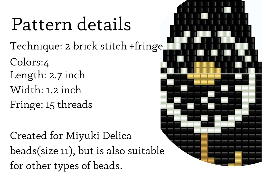 Dandelion Bead Earrings Pattern Pdf|flower Brick Stitch Seed Bead ...