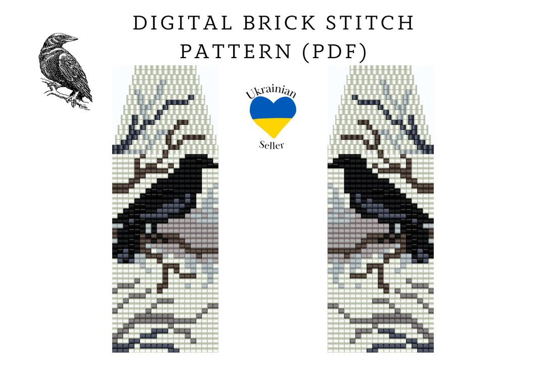 Branch Raven Bead Earrings Pattern Pdf|brick Stitch Seed Bead Digital ...