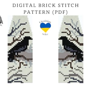 Branch Raven Bead Earrings Pattern Pdf|brick Stitch Seed Bead Digital ...