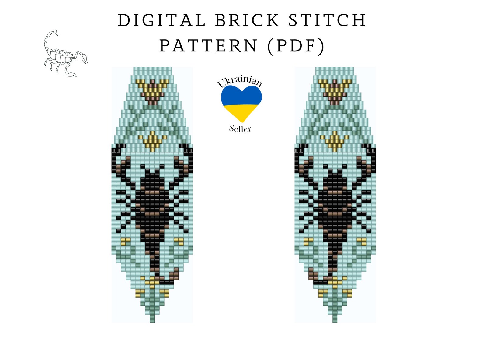 Flower Scorpion Bead Earrings Pattern Pdffolk Brick Stitch - Etsy