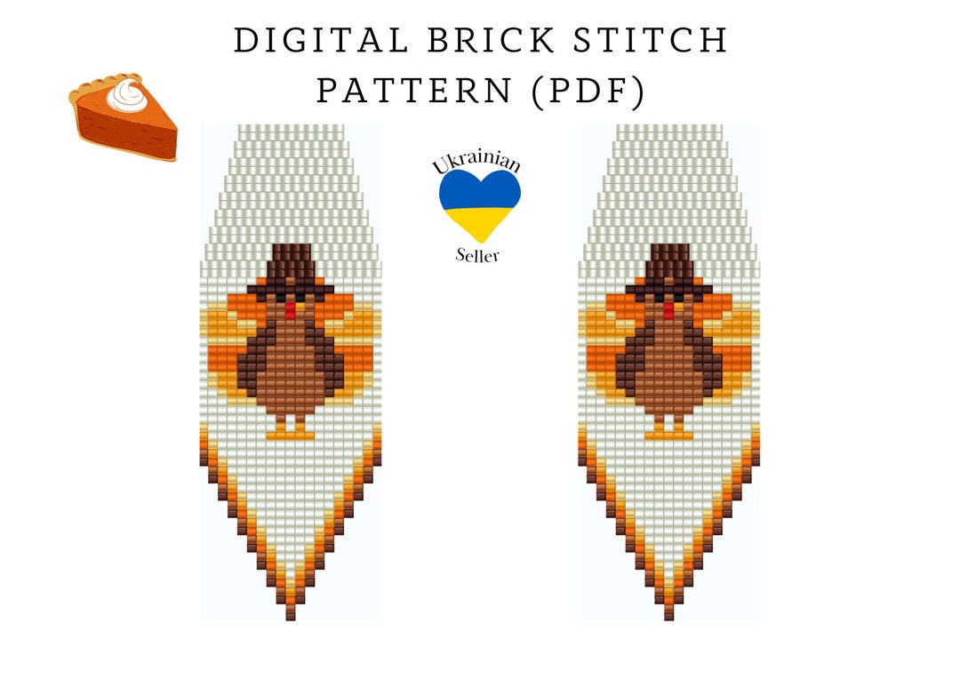 Thanksgiving Bead Earrings Pattern Pdf|fall Turkey Brick Stitch Seed ...