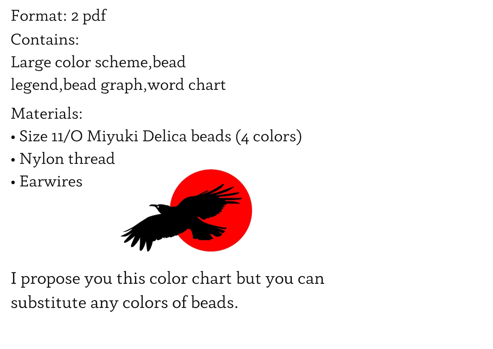 Raven Bead Earrings Pattern Pdfbrick Stitch Seed Bead Digital - Etsy