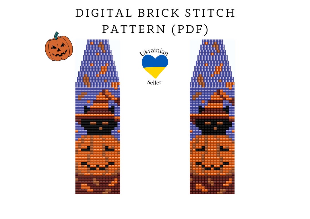 Halloween Black Cat Bead Earrings Pattern Pdf|witch Brick Stitch Bead ...