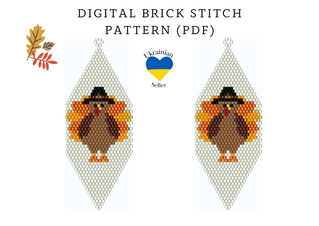 Thanksgiving Bead Earrings Pattern Pdf|fall Turkey Brick Stitch Seed ...