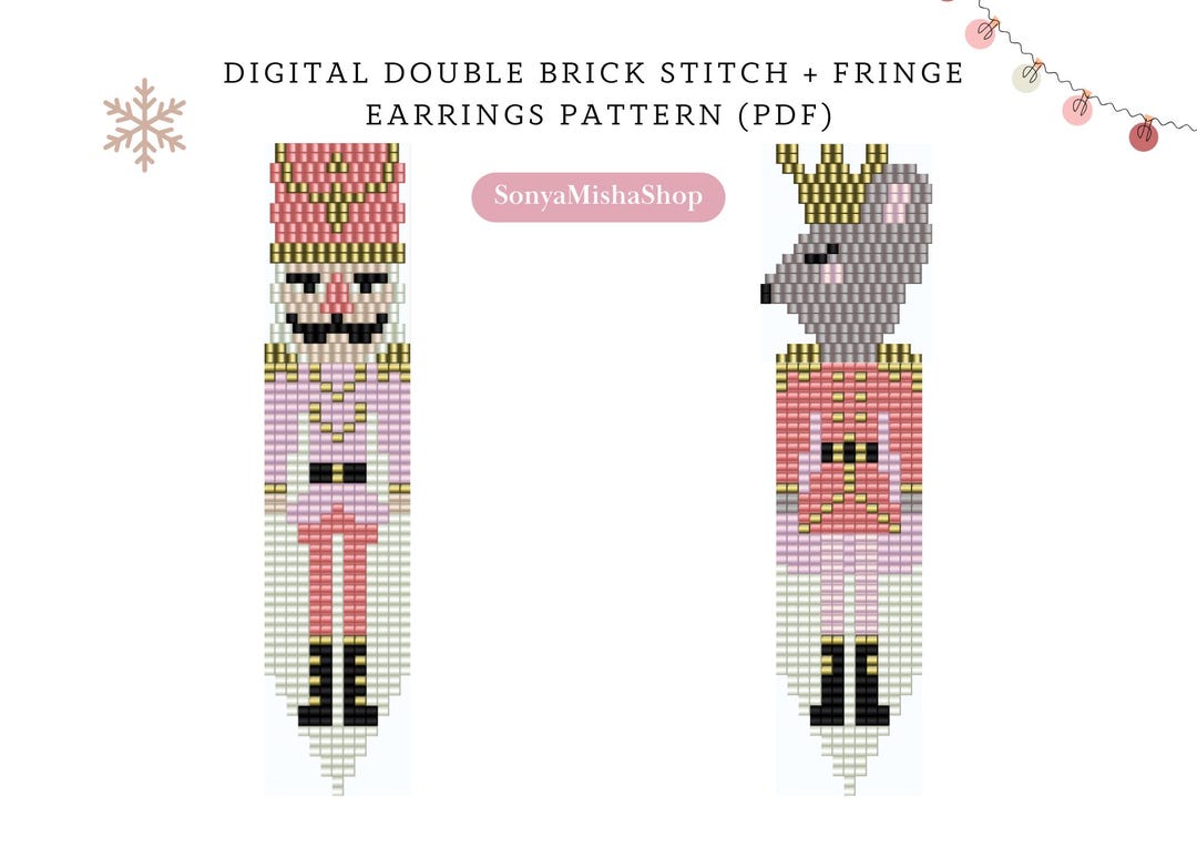 Nutcracker Bead Earrings Pattern Pdf | Christmas Brick Stitch Bead ...