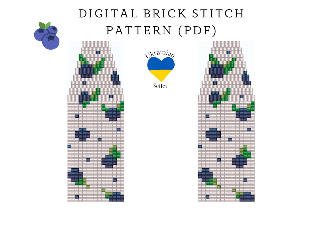 Blueberry Bead Earrings Pattern Pdf|brick Stitch Seed Bead Digital ...