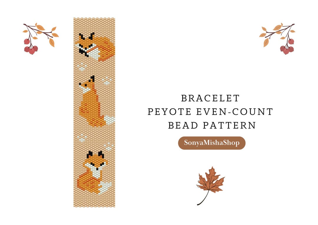 Fox Bead Bracelet Peyote Pattern Pdf|fall Even Peyote Pattern|animal ...