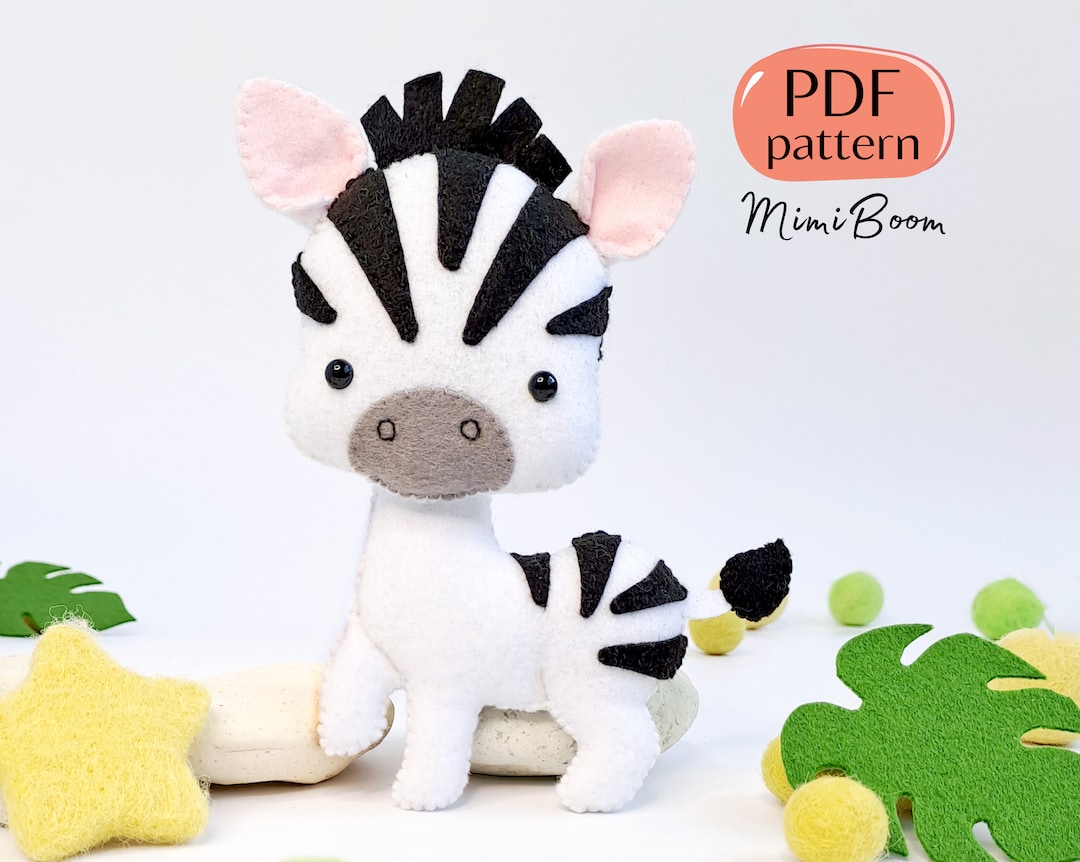 Zebra Pattern PDF - Felt Pattern Zebra - Felt Pattern Safari - Zebra ...