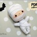 Felt Mummy Pattern Halloween Doll Pattern Mummy Ornament Halloween Cute ...