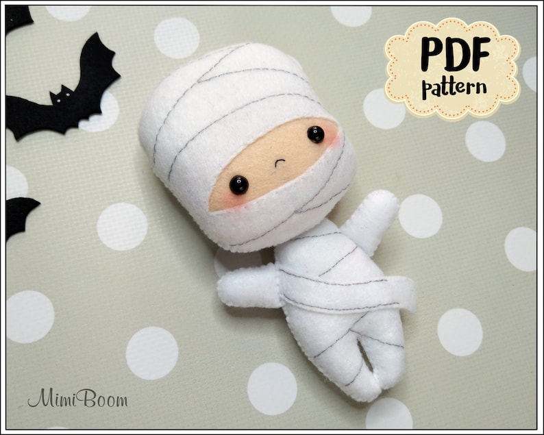 Felt Mummy Pattern Halloween Doll Pattern Mummy Ornament - Etsy