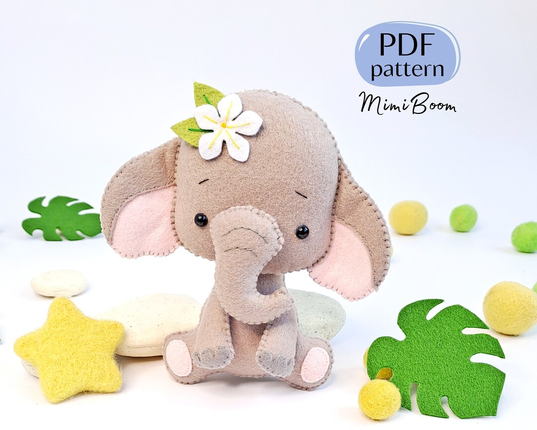 Elephant Pattern PDF - Felt Pattern Elephant - Felt Pattern Safari ...