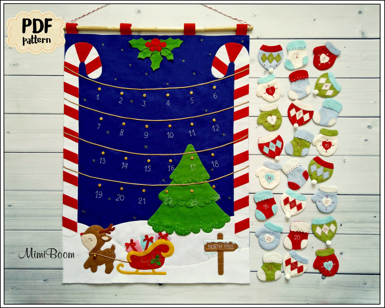 Felt Advent Calendar Pattern Christmas Calendar Pattern - Etsy