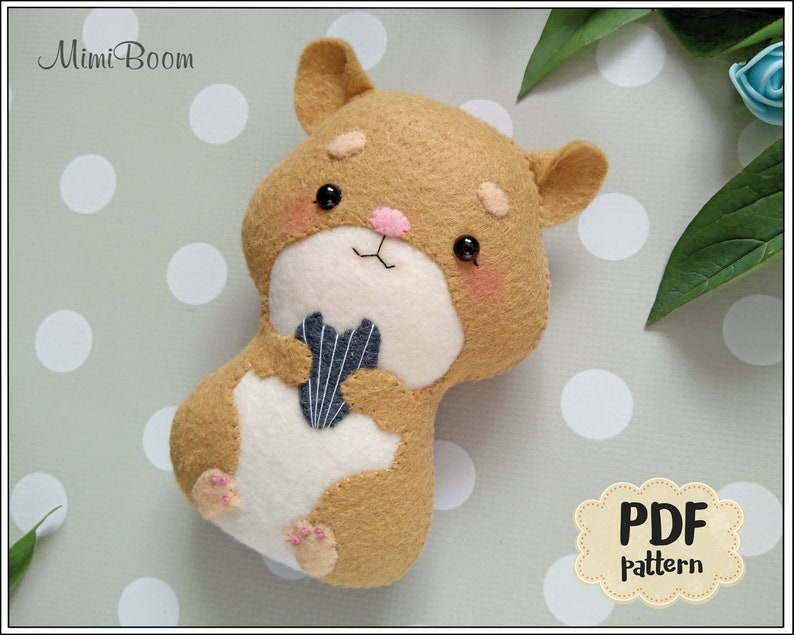 Felt Hamster Pattern Hamster Ornament Sewing Pattern PDF - Etsy