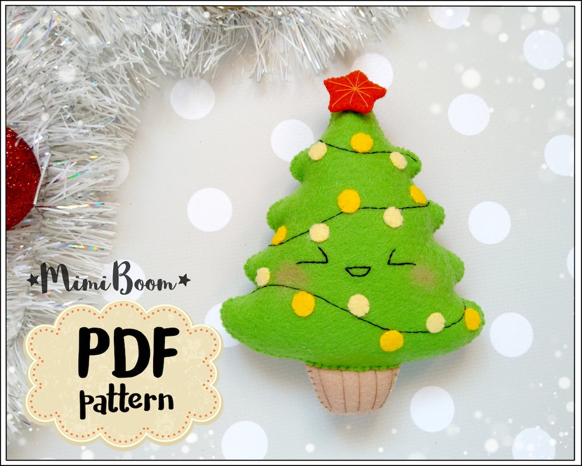 Christmas Tree Felt Pattern Christmas Patterns Felt Christmas - Etsy