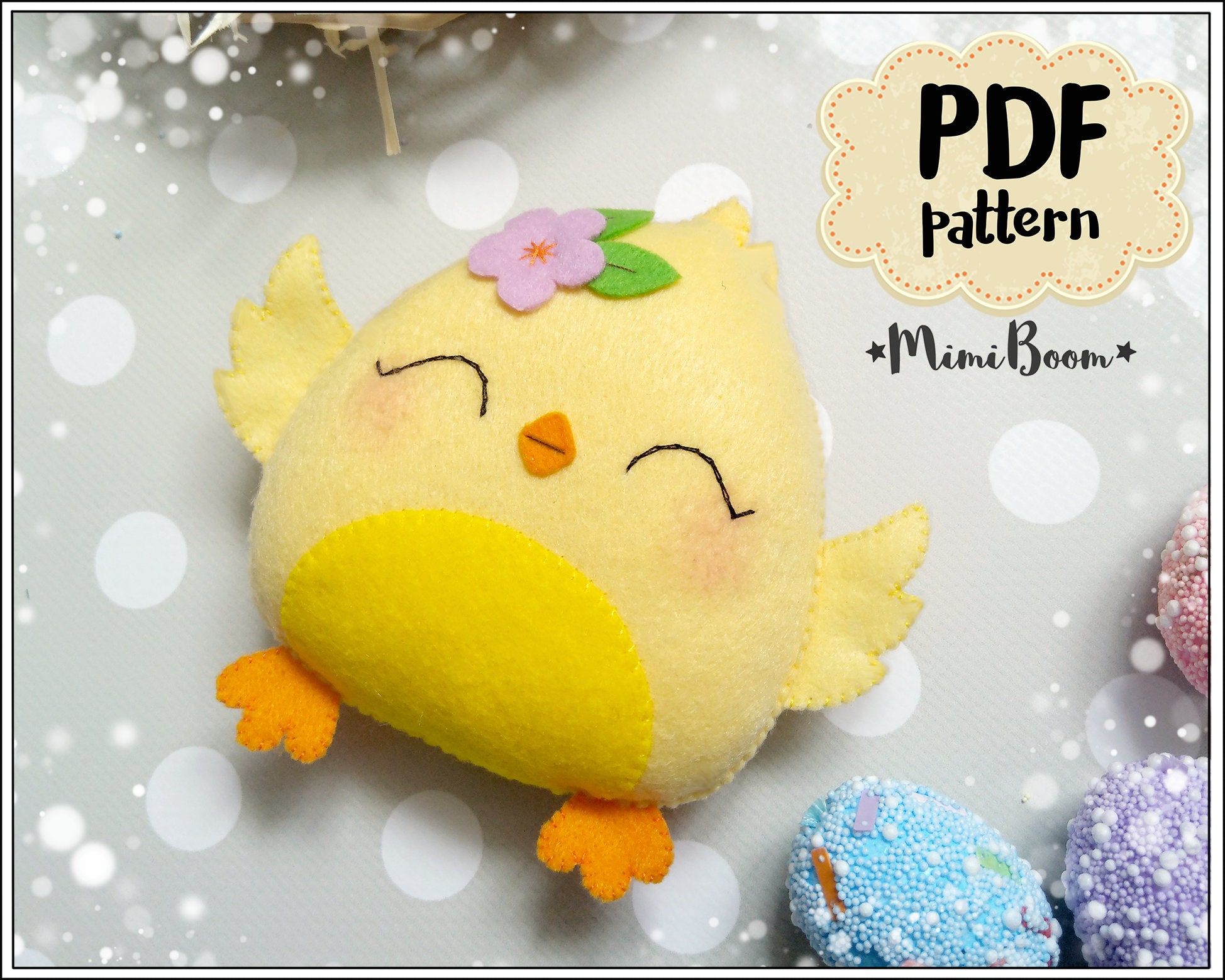 Cute Easter chick pattern Easter PDF pattern Easter chicken | Etsy