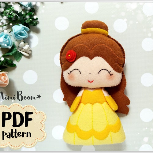 Princess Belle Pattern Felt Princess Pattern PDF Doll - Etsy