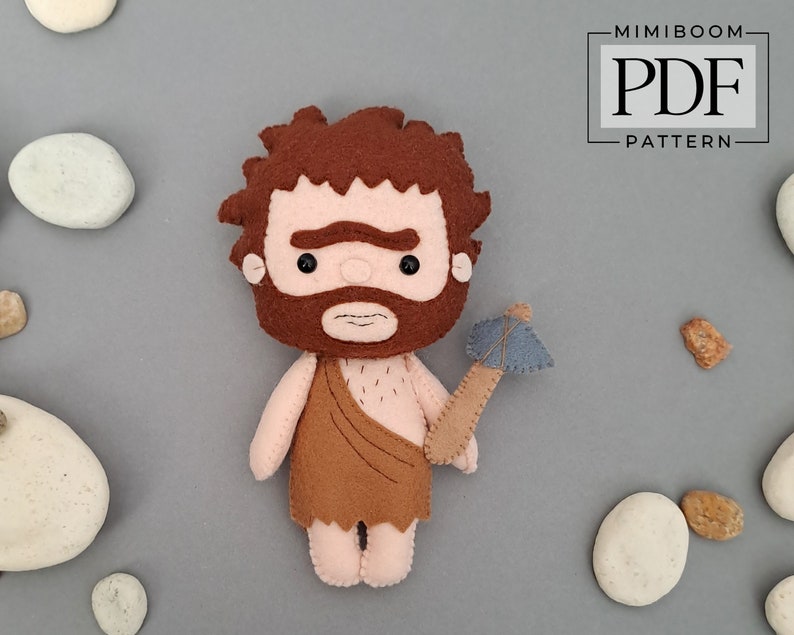 Neanderthal Pattern PDF Neanderthal Toy Pattern Felt Sewing Pattern ...