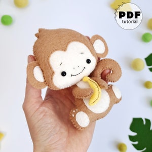 Felt Pattern Monkey - PDF Pattern Monkey - Felt Monkey Pattern ...