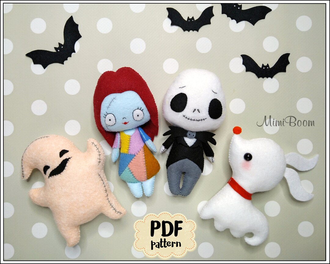 Felt Pattern Halloween - PDF Pattern Halloween - Skellington Pattern ...
