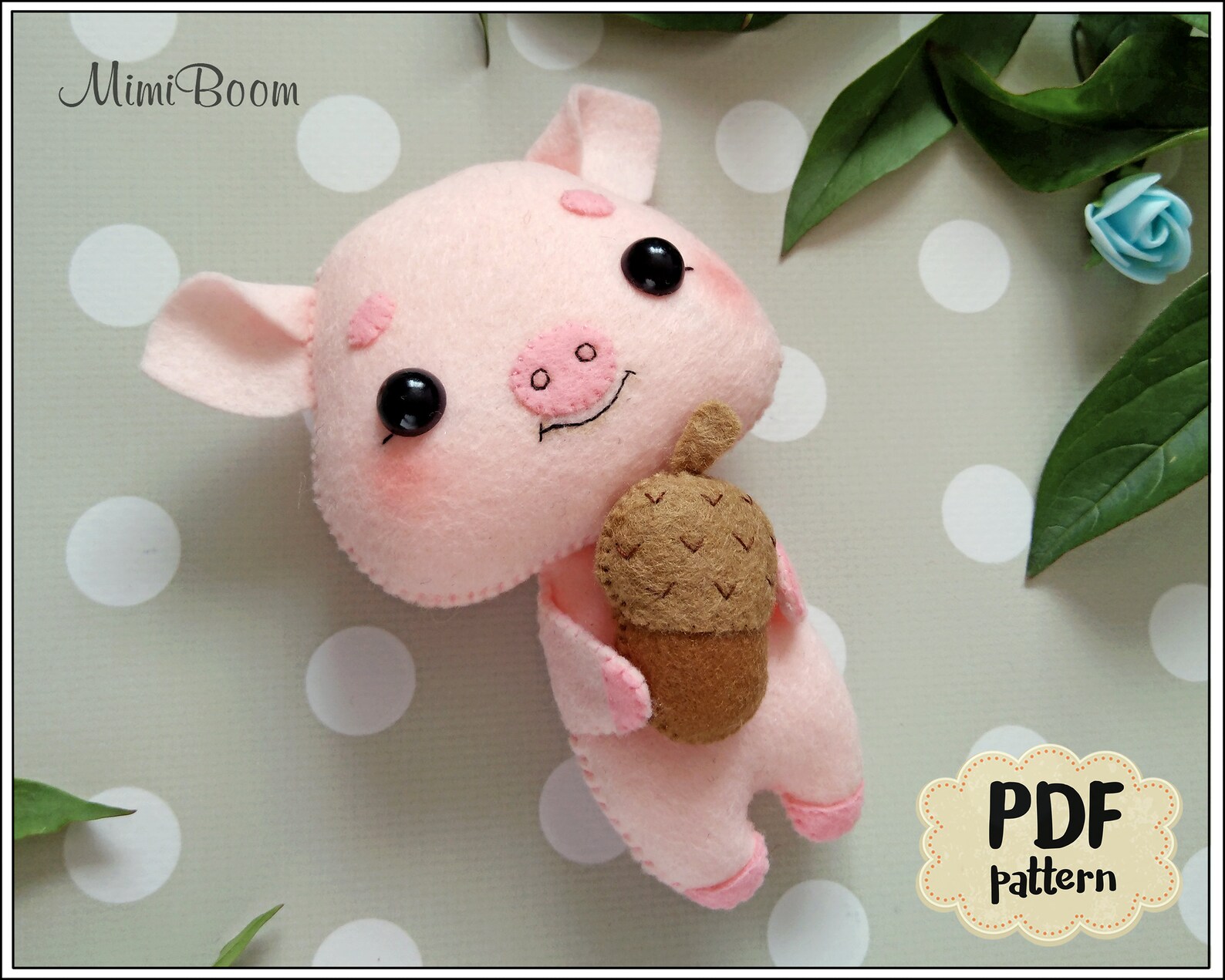 Cute Pig Pattern Felt Pattern Pig Sewing Pattern Felt Pig - Etsy
