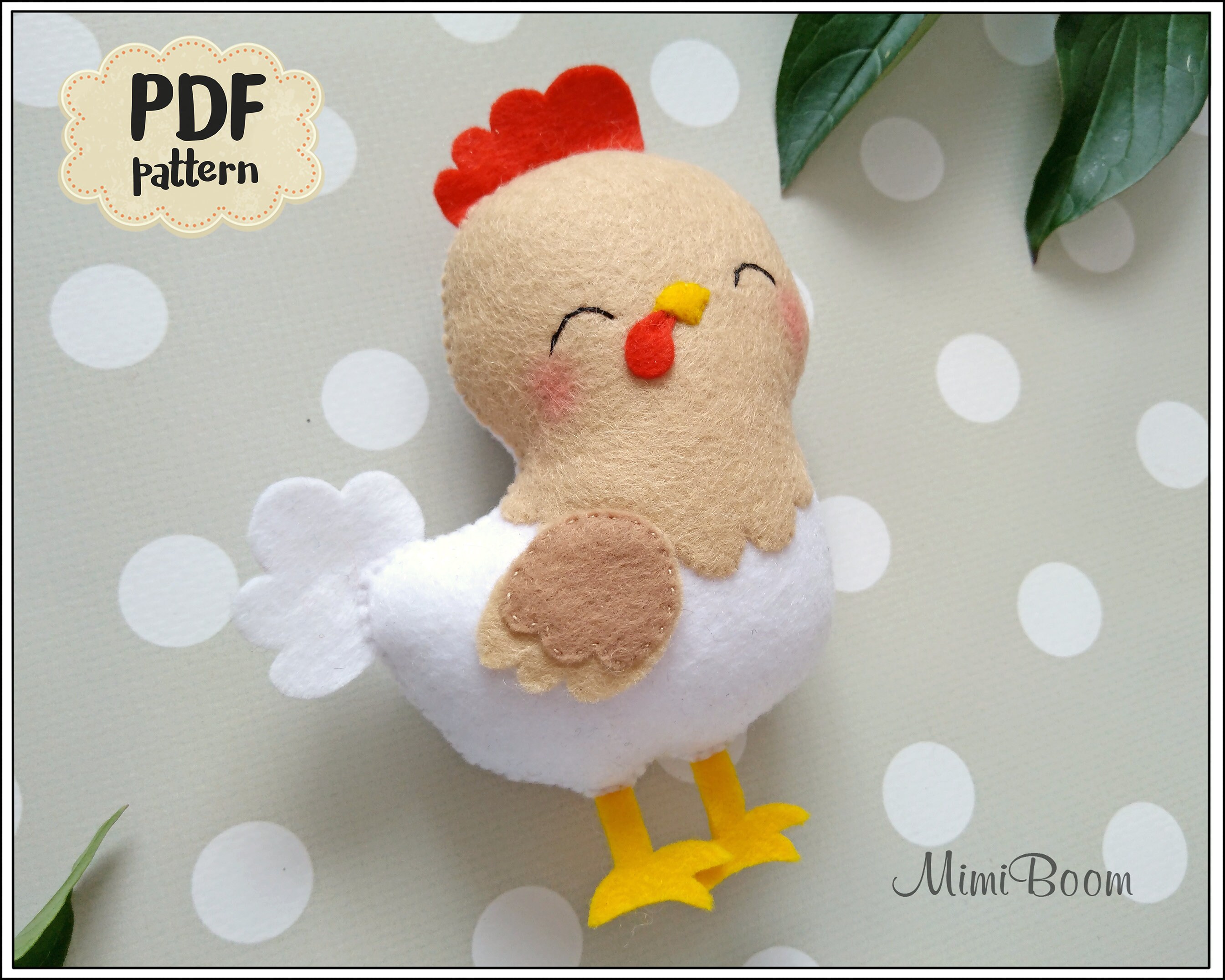 Felt Hen Pattern Felt Sewing Pattern Hen PDF Tutorial DIY Hen - Etsy