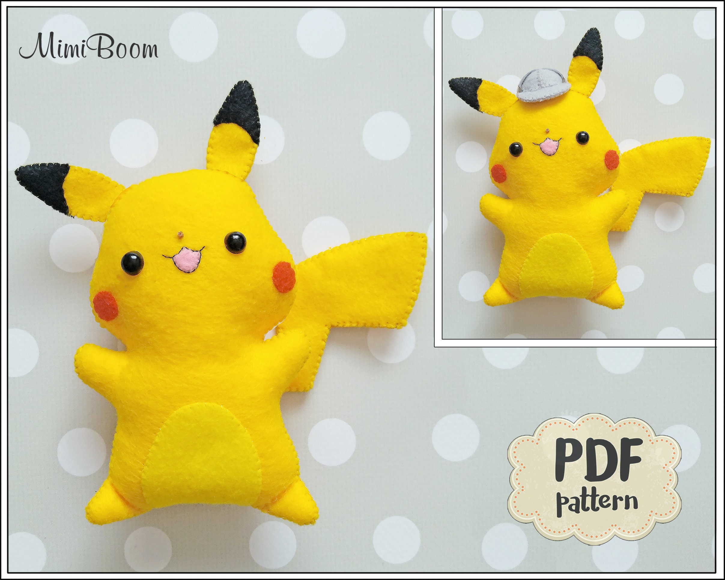Pikachu Pattern Felt Pikachu Ornament Pattern Pokemon Pattern - Etsy ...