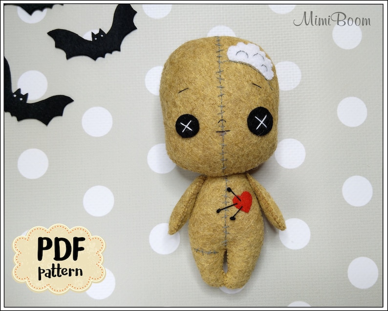 Cute Voodoo Doll Pattern Halloween Pattern Voodoo Doll Felt - Etsy