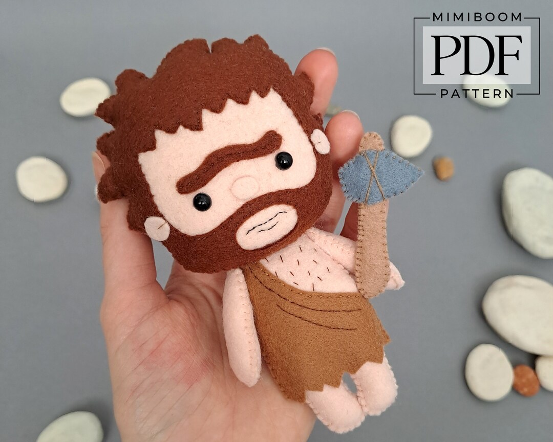 Neanderthal Pattern PDF Neanderthal Toy Pattern Felt Sewing Pattern ...