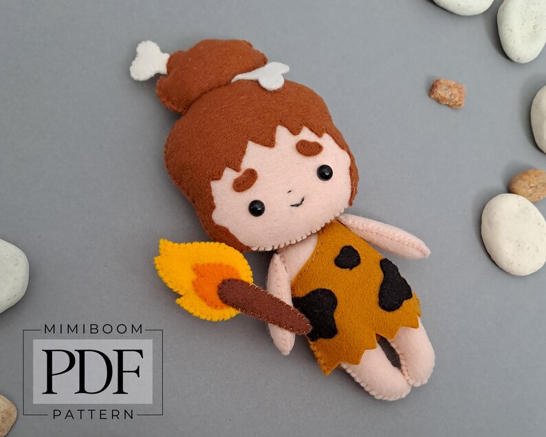 Neanderthal Pattern PDF Neanderthal Toy Pattern Felt Sewing Pattern ...