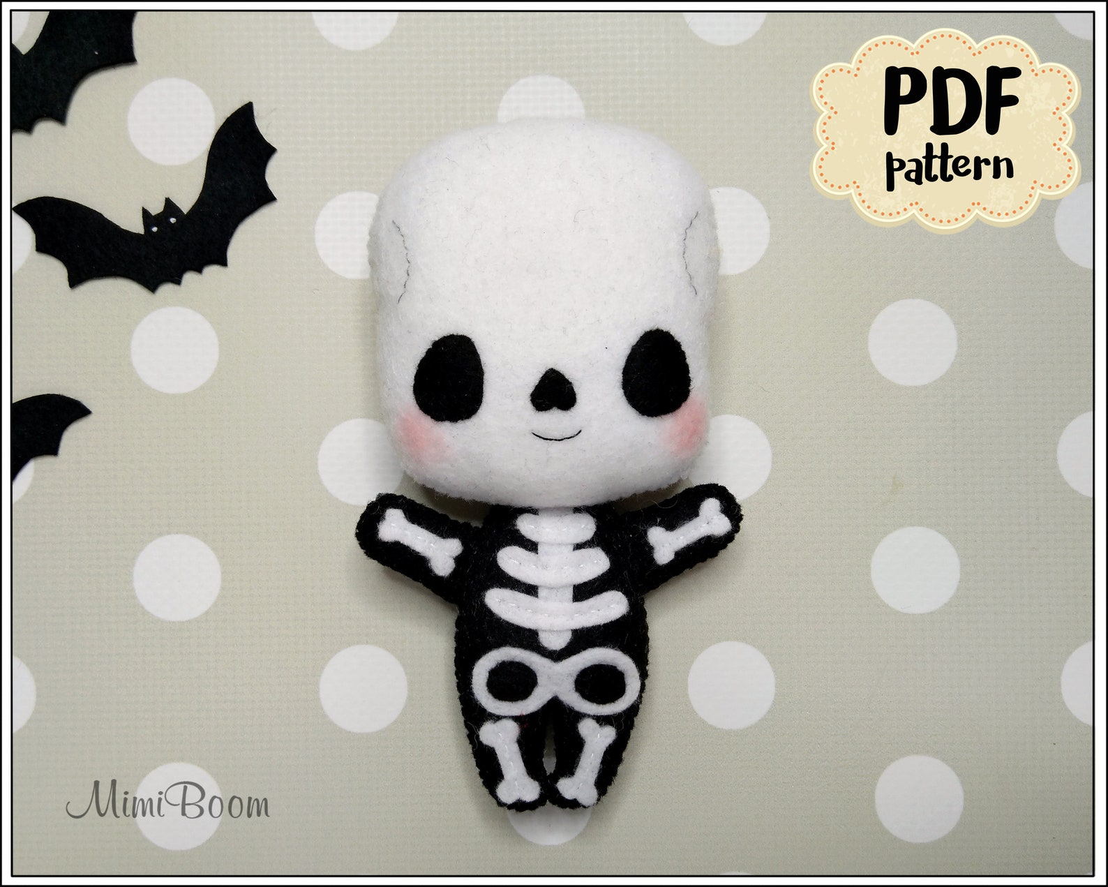 Skeleton Ornament Pattern Felt Halloween Skeleton Pattern | Etsy