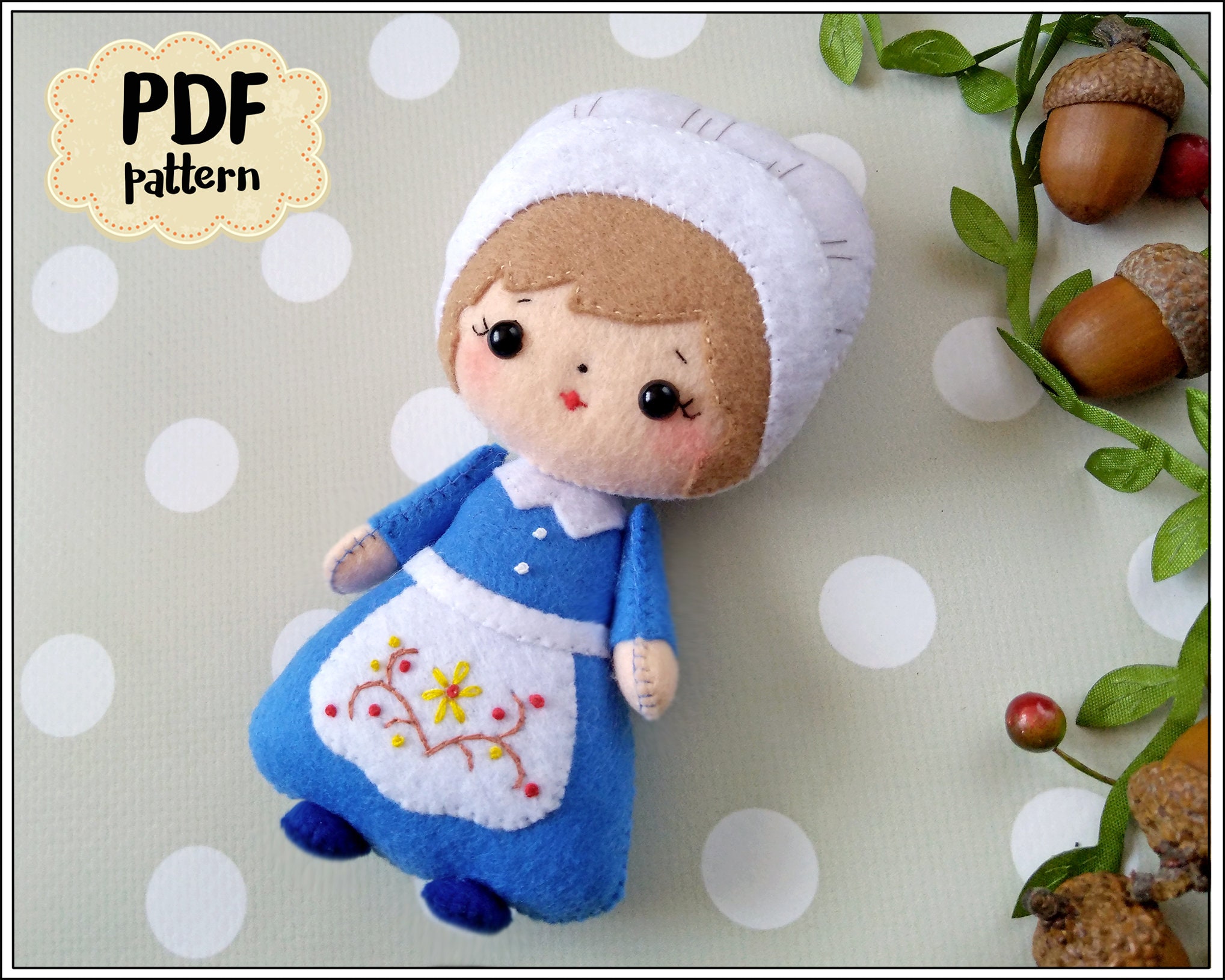 Thanksgiving Pattern Felt Pilgrim Pattern Thanksgiving Pilgrim - Etsy