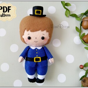 Thanksgiving Pattern Felt Pilgrim Pattern Thanksgiving Pilgrim Doll ...