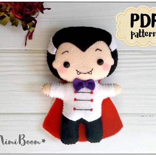 Halloween Pattern Vampire Halloween Ornament Felt Pattern - Etsy