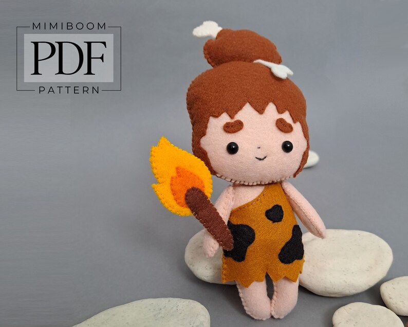 Neanderthal Pattern PDF Neanderthal Toy Pattern Felt Sewing Pattern ...