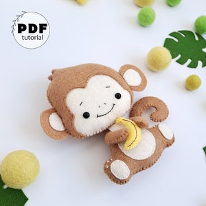 Felt Pattern Monkey - PDF Pattern Monkey - Felt Monkey Pattern ...