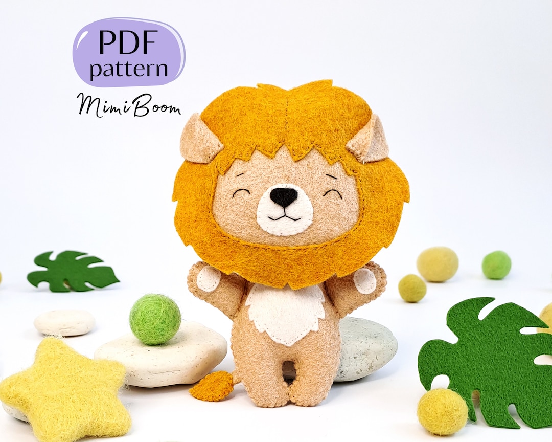 Lion Pattern PDF - Felt Pattern Lion - Felt Pattern Safari - Lion ...