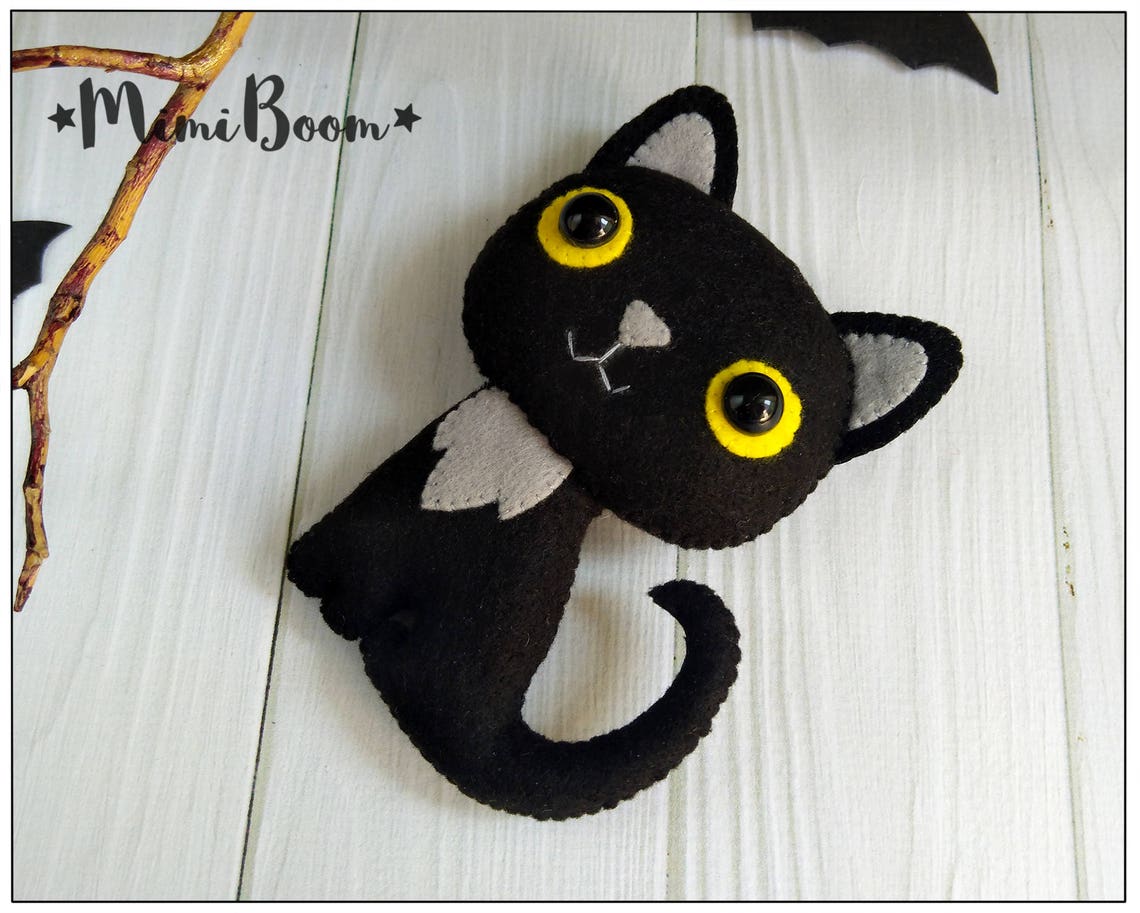 Halloween Ornament Cat DIY Felt Ornaments Halloween Tutorial - Etsy