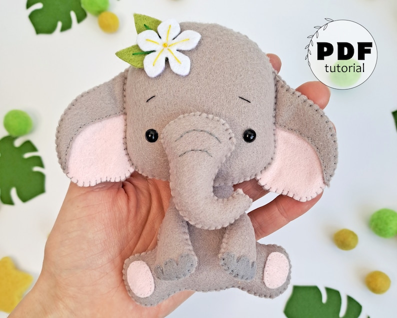 Elephant Pattern PDF - Felt Pattern Elephant - Felt Pattern Safari ...