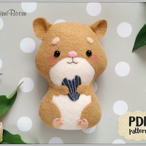 Felt Hamster Pattern Hamster Ornament Sewing Pattern PDF Tutorial ...