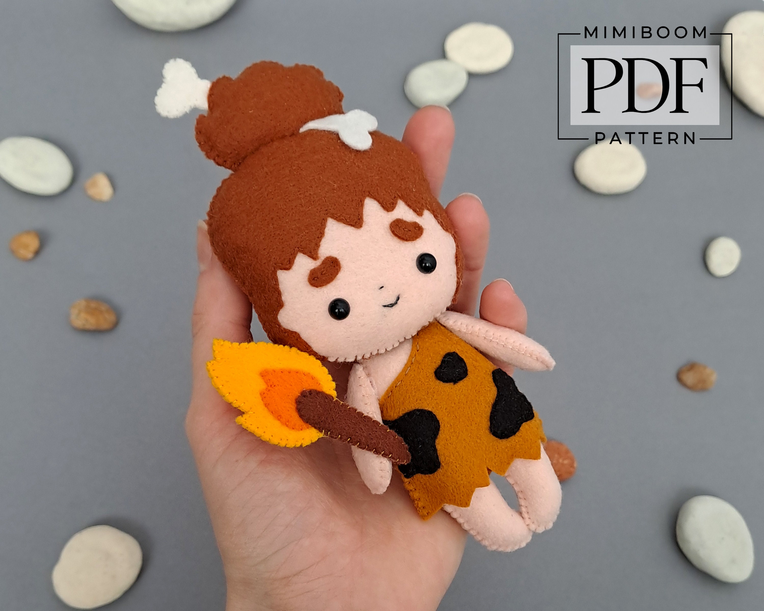 Neanderthal Pattern PDF Neanderthal Toy Pattern Felt Sewing Pattern ...