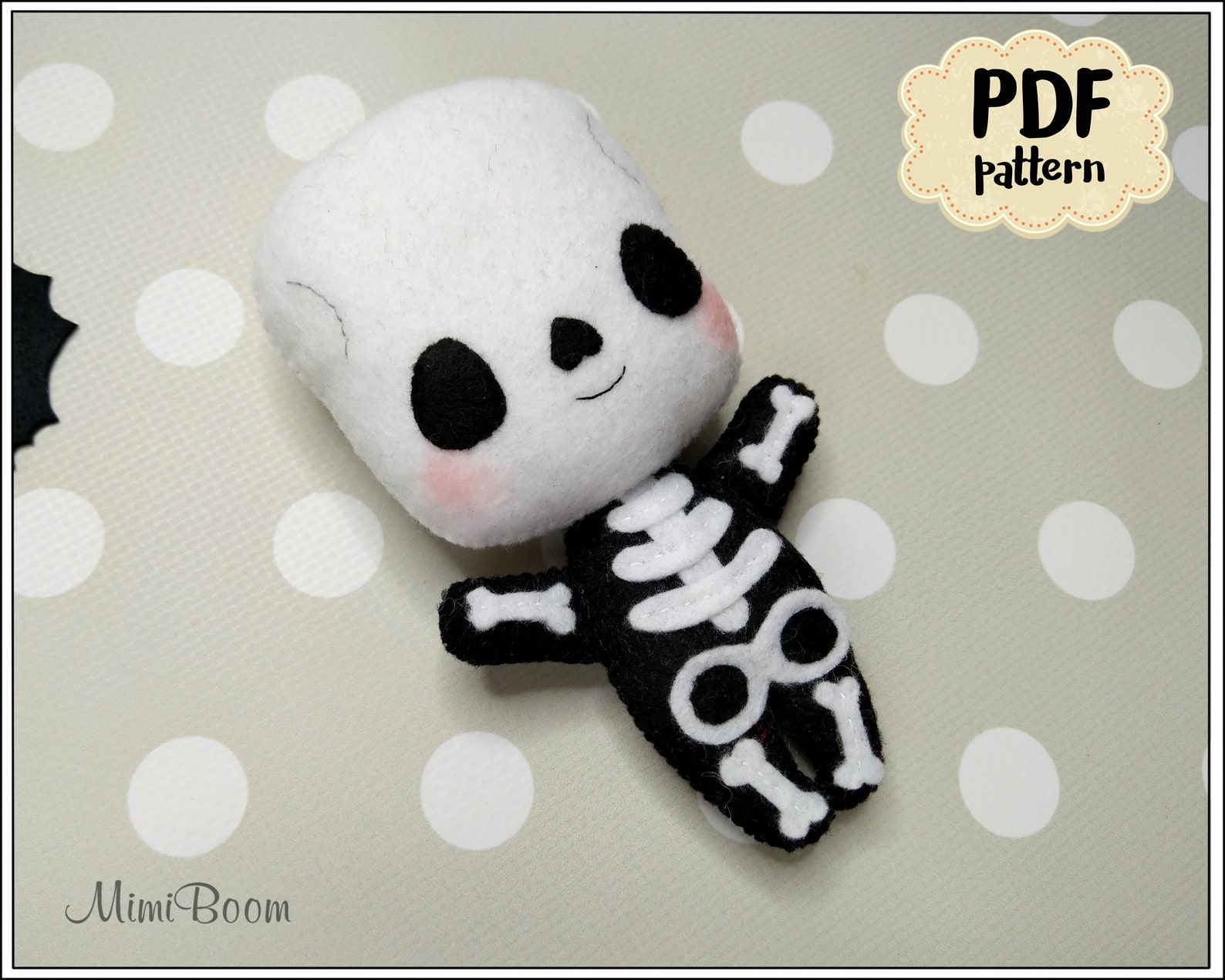 Skeleton Ornament Pattern Felt Halloween Skeleton Pattern | Etsy