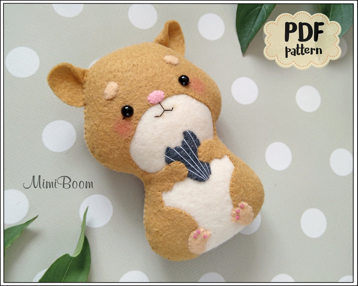 Felt Hamster Pattern Hamster Ornament Sewing Pattern PDF - Etsy