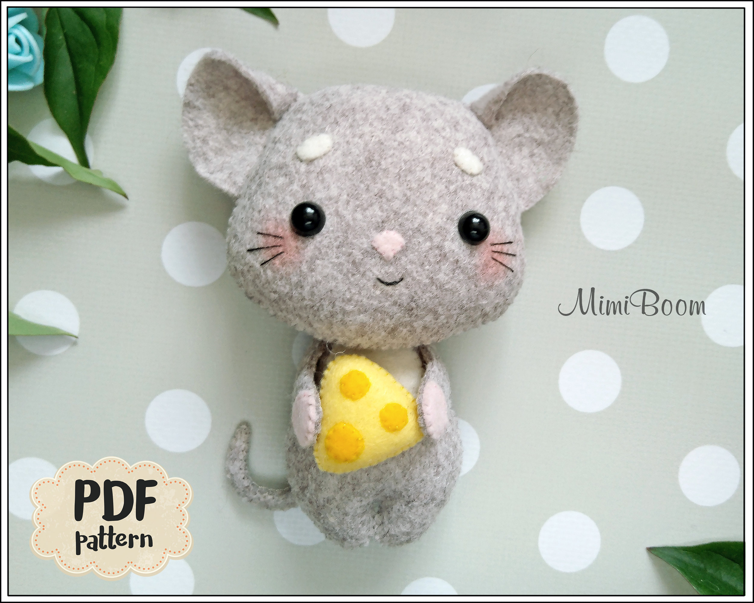 Cute Mouse Ornament Pattern Felt Sewing Pattern Mouse PDF - Etsy