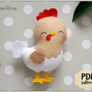Felt Hen Pattern Felt Sewing Pattern Hen PDF Tutorial DIY Hen Plushie ...
