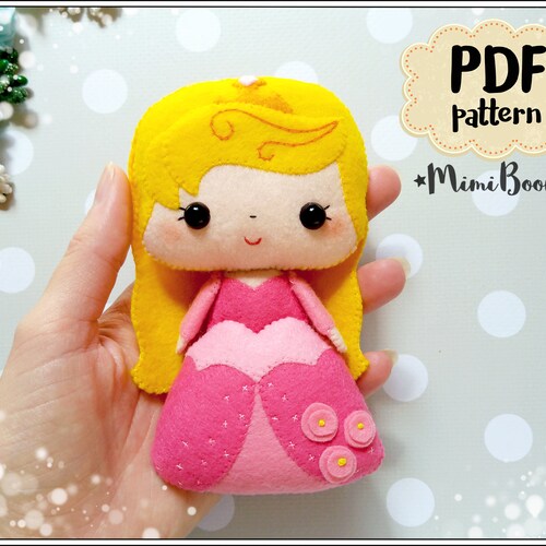 PDF PATTERN: Princess Snow White. Felt Doll Princess Sewing - Etsy