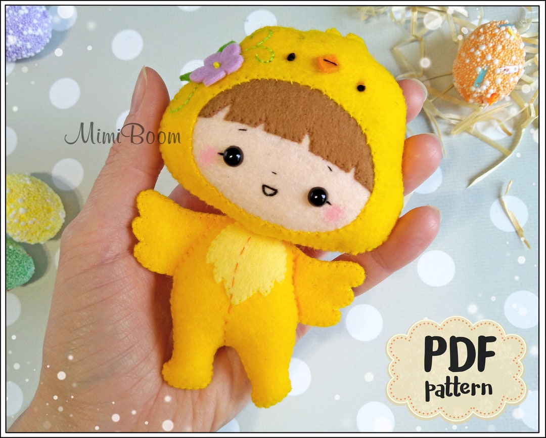 Cute Easter Chicken Pattern PDF Easter Baby Pattern Felt Pattern PDF Easter Bird Pattern Felt ...
