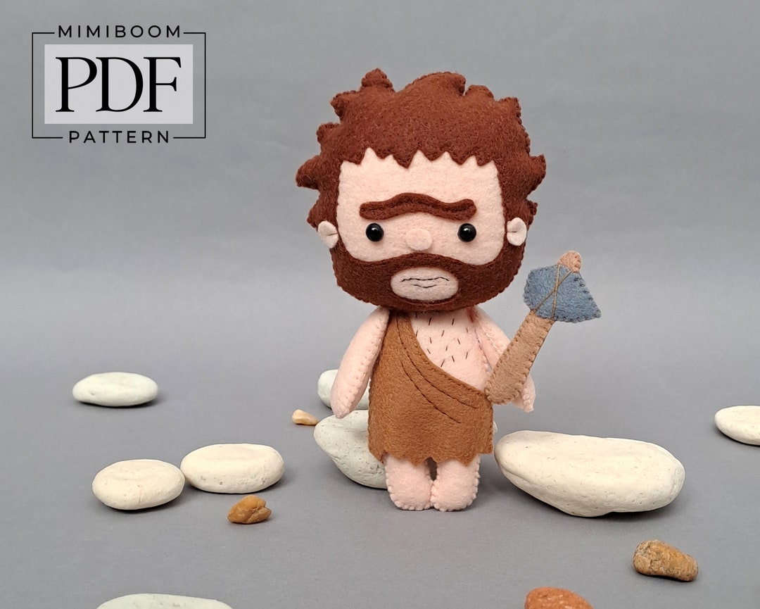 Neanderthal Pattern PDF Neanderthal Toy Pattern Felt Sewing Pattern ...