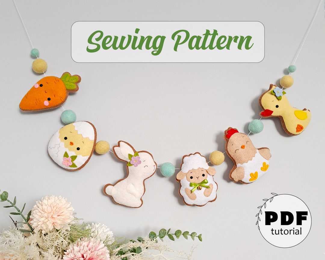 Felt Pattern Easter Ornaments Patterns Felt Easter Pattern PDF Sewing ...